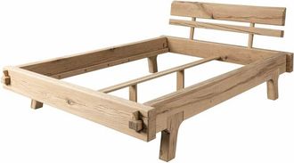 Massivmoebel24 Lit double 160x200 Ch&ecirc;ne huil&eacute; Bois naturel oak heart 02