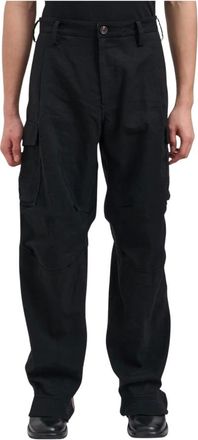 Ziggy Chen Homme, Pantalons, Noir, Taille: L Jacquard Cargos Pants