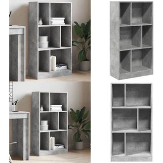 vidaXL Vidaxl - B&uuml;cherregal Betongrau 57x28,5x107,5 cm Holzwerkstoff - Buche Regal - B&uuml;cherregal Grau - Wohnraumorganisation - Aufbewahrungssystem
