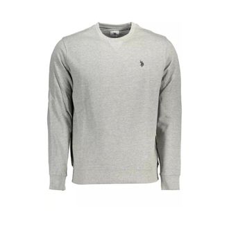 U.S.Polo Association Grauer Baumwollpullover mit Logo-Stickerei - - Sweatshirts & Hoodies - Herren - Grau - 2XL