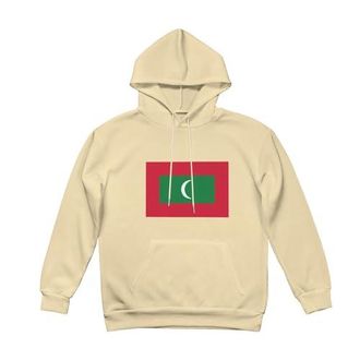 Generic Sweatshirt Maldives Doublure Polaire Maldives Drapeau Lettres Graphiques Pull Col Rond Manches Longues Coupe Ample Sweat V&ecirc;tewoments Plusieurs Couleur