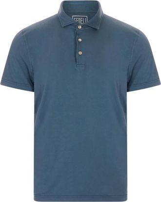 Fedeli Homme, Tops, Bleu, Taille: 3XL Polo Manches Courtes Flex en Jersey Coton