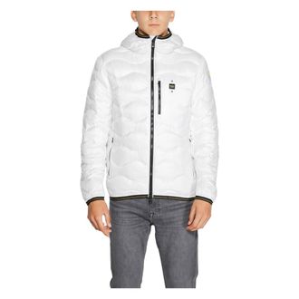 Blauer Wei&szlig;e Zipper-Jacke mit Kapuze - - Jackets - Herren - Wei&szlig; - 2XL