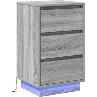 vidaXL Vidaxl - Nachttisch mit Schubladen Grau 39 x 34,5 x 65 cm Holzwerkstoff