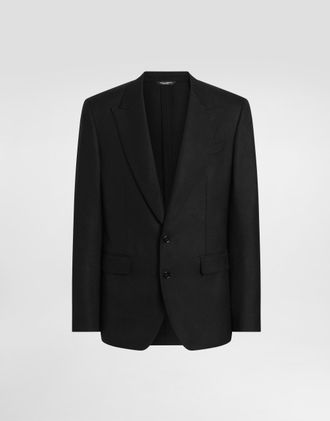 Dolce & Gabbana Jacke Sicilia Light Aus Viskose Mit Einreihigem Verschluss - Mann Anz&uuml;ge Und Blazer Schwarz 46