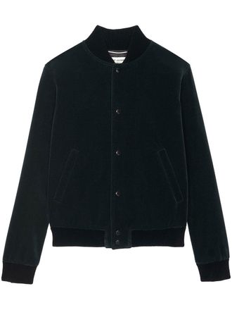 Saint Laurent Teddy Samtjacke - Gr&uuml;n