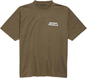 Balenciaga t-shirt &agrave; logo imprim&eacute; - Marron