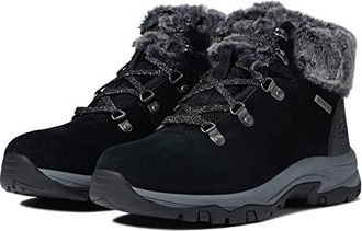Skechers Femme Trego Falls Finest Bottine, Black Suede Nylon, 39.5 EU