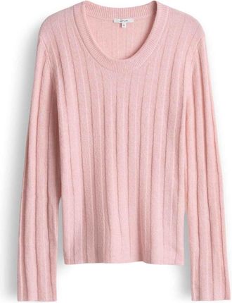 OPUS Damen Pullover | POLMI Slim Rippstrickpullover mit Wollanteil Coral Blush, 42