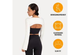 Smilodox Longsleeve Neola Damen, Bolero Longsleeve, Slim Fit, Performance, Fitness Bolero-Schnitt, Stretch, Performance-Material, Slim Fit, Layering
