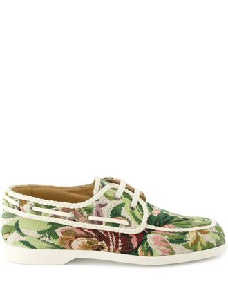 Valentino Garavani chaussures bateau en cuir - Vert