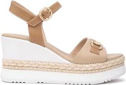 Nero Giardini E513552D Sandales Femme en Cuir - Beige 39 EU