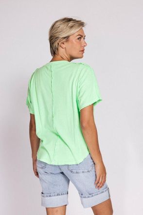 Zhrill Kurzarmshirt RYA normale Passform, Kurzarm, mit V-Ausschnitt, unifarben