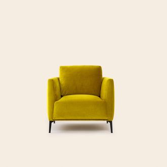 Madura Fauteuil Odelle Velours jaune sulfure - JAUNE