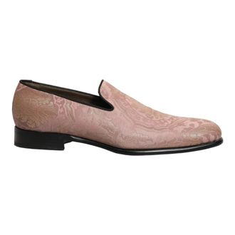 Dolce & Gabbana Slip-On Brokat-Kleiderloafer - - Shoes - Herren - Rosa - 43 EU