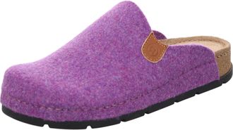 Rohde Damen Pantoffel Hausschuh Filz Ledersohle gepolstert D.Soave 6010, Gr&ouml;&szlig;e:40 EU, Farbe:Violett