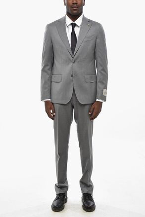 Corneliani CC COLLECTION Zweiknopf-Anzug Aus Schurwolle Mit Doppeltem Seitenschlitz Corneliani