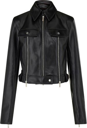 Ferragamo veste de moto en cuir - Noir