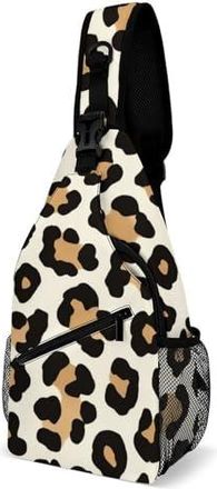 Generic Léger Sacoche Tactique Imprimé léopard guépard Sling Bag Casual,Multifonction Sac à Dos Militaire pour école Homme Cyclisme