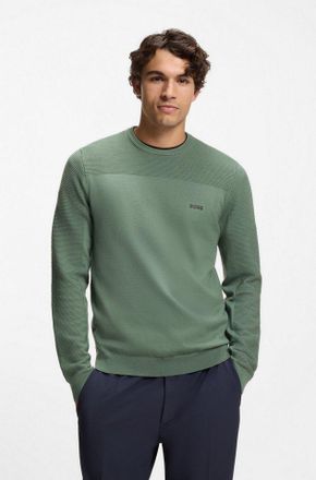 HUGO BOSS Strickpullover KN Momentum-X CN Rundhalsausschnitt, Regular Fit, kontrast HD-Logo