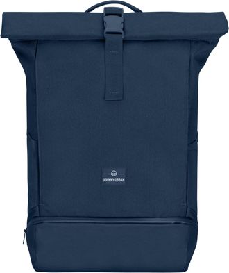Johnny Urban Rucksack Herren & Damen Blau - Allen Large - Rolltop Backpack Groß für Fahrrad, Arbeit, Uni - Laptop Tagesrucksack mit Schuhfach - Wasserabweisend