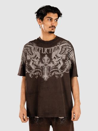 Affliction Winged Up T-Shirt dk.brown crystal