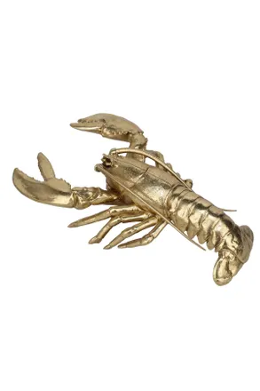 Ambia Home Dekohummer, Gold, Kunststoff, Uni, Hummer, 24x11x40 cm, Bsci, zum Stellen, handgemacht, handgemalt, Dekoration, Skulpturen & Dekoobjekte, Dekotiere