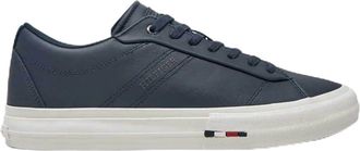 Tommy Hilfiger Herren Low Top Sneaker aus Leder, Blau (Desert Sky), 40