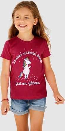 Kidsworld T-Shirt Mit Einhorn-Druck und Glitzereffekten mit stylischem Einhorn-Print