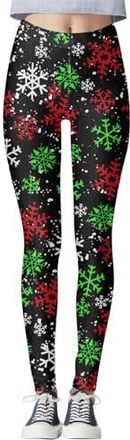 Generic Legging de sport 2026 pour femme - Imprim&eacute; de No&euml;l - Taille haute, blanc, M
