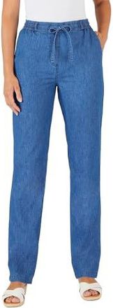 Damart Pantalon Tissu Chambray Femme Bleu Imprim&eacute; Taille 46