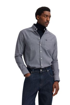 Bugatti Herren Hemd Langarm Button-Down-Kragen Baumwolle