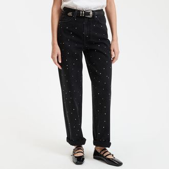 La Redoute Collections Jean Large Taille Haute Avec Strass