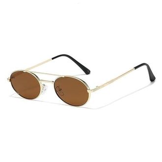 Generic Lunettes De Soleil &Agrave; Petite Monture En M&eacute;tal For Hommes Et Femmes, Id&eacute;ales For Les Vacances Plein Air Ou D&eacute;placements(Brown)