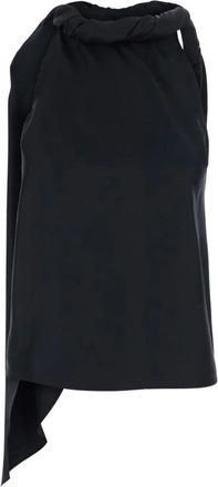 Loulou Studio Femme, Blouses et Chemises, Noir, Taille: 40 FR Wilma Twisted Collar Top