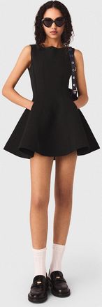 Maje Skaterkleid Mit Schmuckknoten - Schwarz - Maje