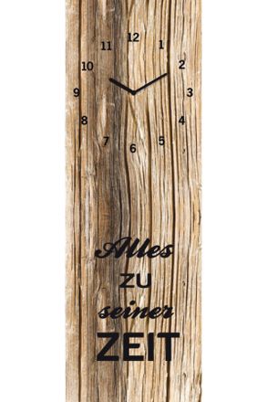 Euroart Wanduhr, Mehrfarbig, Glas, 20x60x3.1 cm, Dekoration, Uhren, Wanduhren