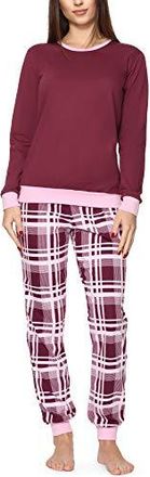 Merry Style Pyjama Femme MS10-268 (Bordeaux/Carreaux, S)