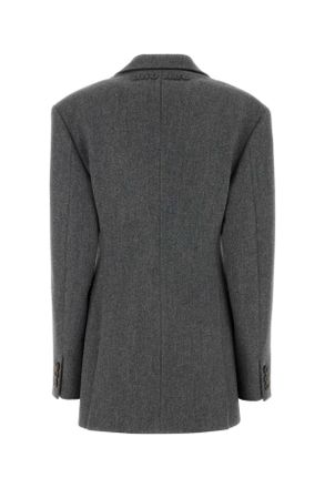 Miu Miu Womens Wool Blazer Gray Blazers
