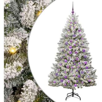 vidaXL K&uuml;nstlicher Weihnachtsbaum Gr&uuml;n und Wei&szlig; 180 cm PVC und Metall vidaXL