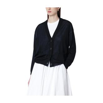 Roberto Collina Femme, Pulls, Bleu, Taille: 40 FR Cardigan