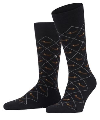 Burlington Herren Socken Dachshund M So Baumwolle gemustert 1 Paar, Schwarz Black 3000, 40-46