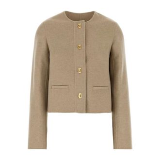 Ferragamo Femme, Vestes, Beige, Taille: 36 FR Chatmelange Jacket