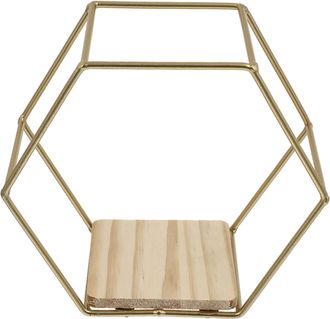 Angoily 2 Stck. Wandregal Hexagon aus Eisen Wandmontiertes Dekoratives Aufbewahrungsregal mit Starker Tragfähigkeit Platzsparendes Wanddeko-Element für Wohnzi