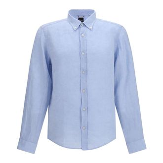 HUGO BOSS Hemd aus Leinen- Regular Fit - - Shirts - Herren - Blau - S