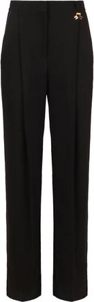 Elisabetta Franchi Femme, Pantalons, Noir, Taille: 46 FR Pantalon Crêpe avec Poches Passepoilées au Dos
