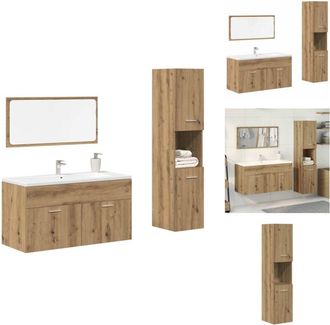 vidaXL Ensemble de meubles salle de bain 3 pcs bois dingénierie - Ensemble De Meubles De Salle De Bain - Ensembles De Meubles De Salle De Bain - Armoire De