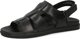 Caprice Herren Sandalen aus Leder mit Klettverschluss, Schwarz (Black Nappa), 42 EU