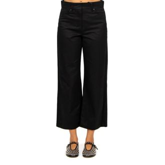 Max Mara Beige Baumwollhose Mit Weitem Bein - - Trousers - Damen - Schwarzk - XL