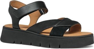 Geox Femme D DANDRA 40 B Sandale, Black, 37 EU